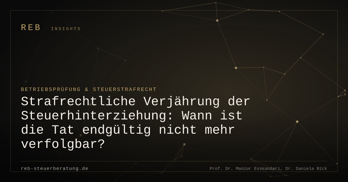Strafrechtliche Verjährung der Steuerhinterziehung: Wann ist die Tat ...